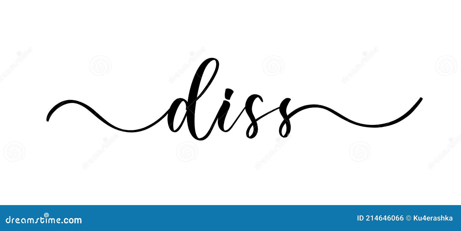 Diss - Vector Calligraphic Inscription with Smooth Lines Stock Vector ...