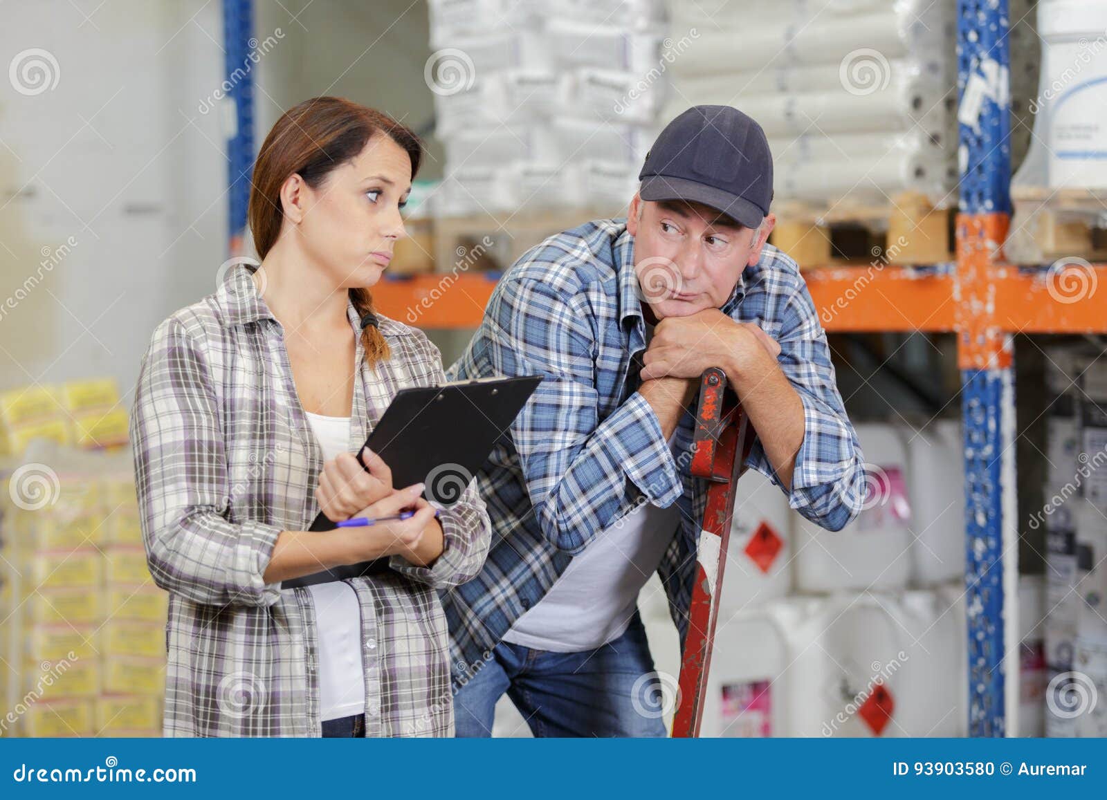 Dissapointed Workers at Warehouse Stock Photo - Image of protection ...