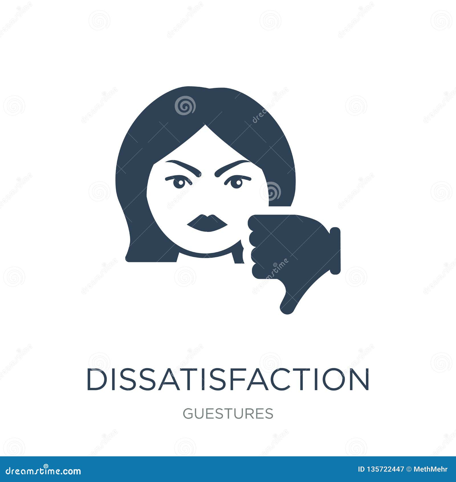 Dissatisfaction Icon in Trendy Design Style. Dissatisfaction Icon ...