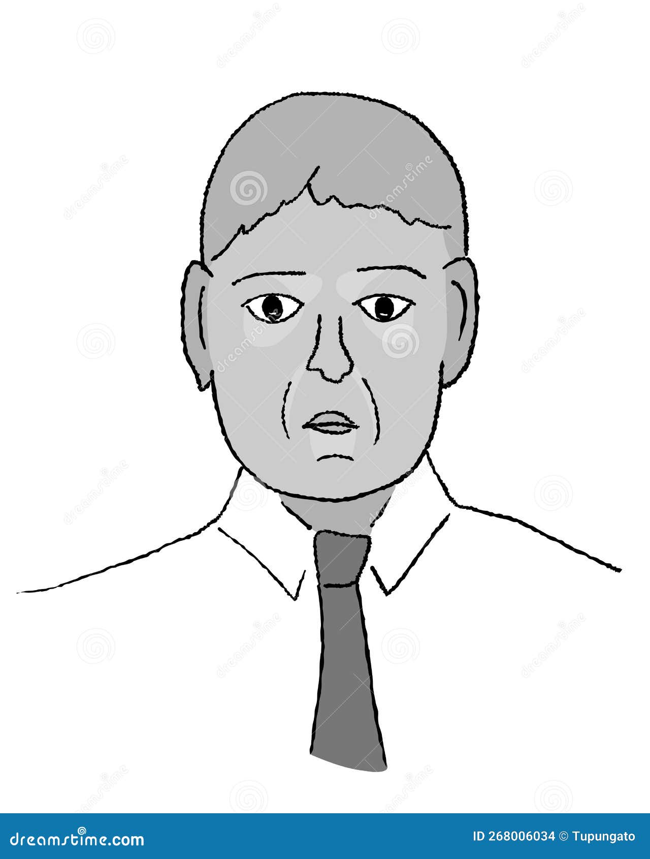 Dissatisfied boss face stock vector. Illustration of adult - 268006034