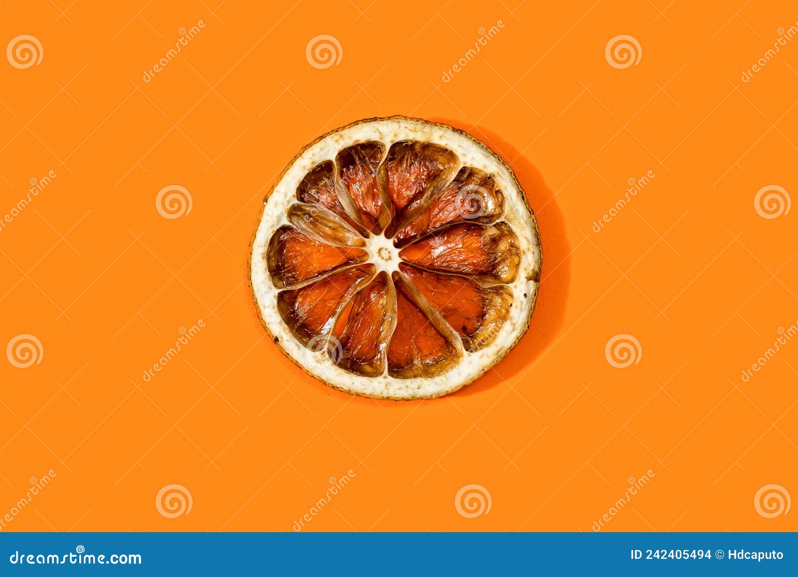 Dissected Orange Slice on a Orange Surface Stock Photo - Image of lemon ...
