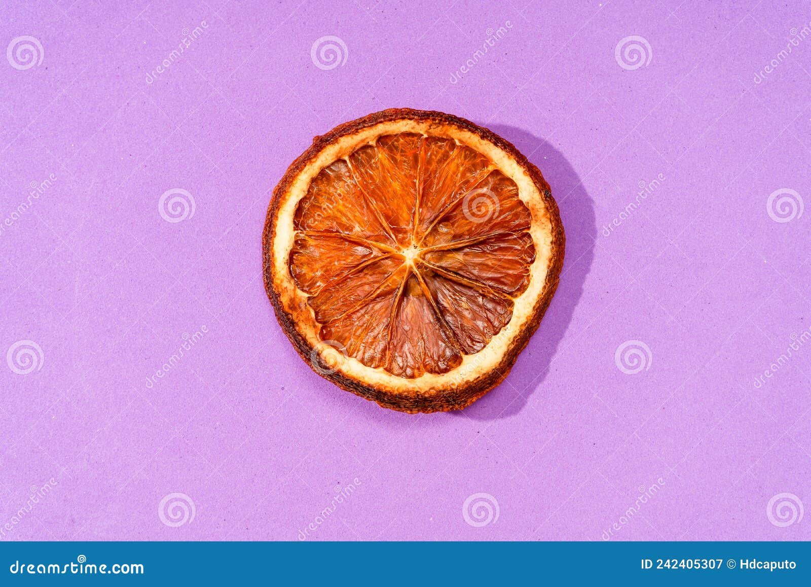 Dissected Orange Slice on a Violet Surface Stock Image - Image of food ...