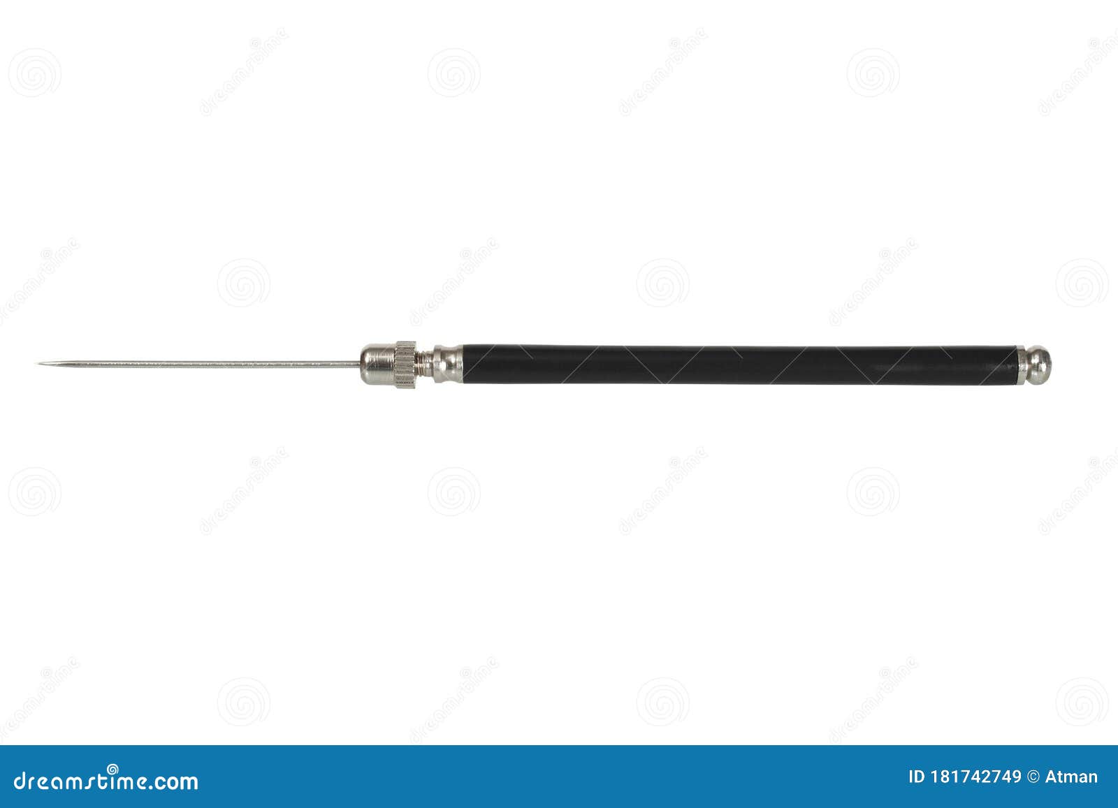 Dissection needle on white stock image. Image of steel - 181742749
