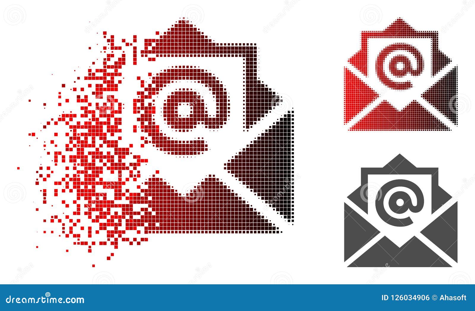 Dissipated Dot Halftone Email Icon Stock Vector - Illustration of ...