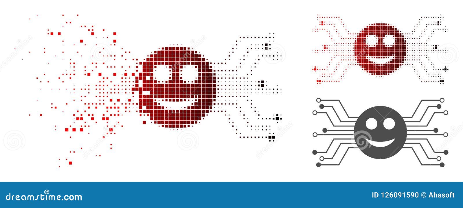 Dissipated Dot Halftone Happy Smile Circuit Icon Stock Vector ... Dissipated Dot Halftone Happy Smile Circuit Icon Stock Vector ...