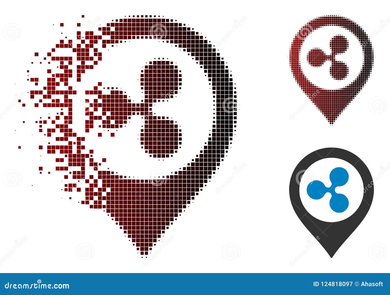Dissipated Dot Halftone Ripple Map Marker Icon Stock Vector ... Dissipated Dot Halftone Ripple Map Marker Icon Stock Vector ...
