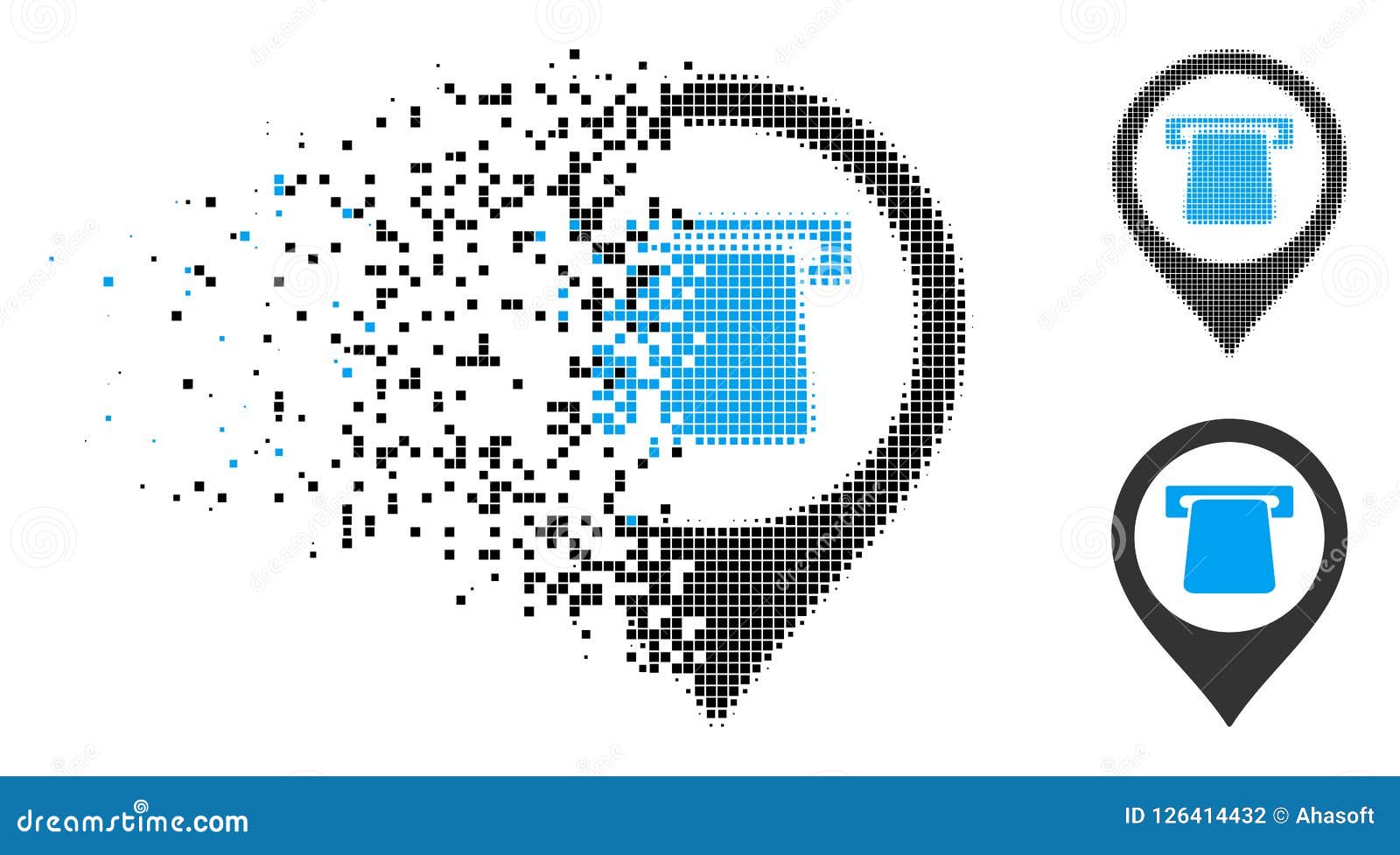 Dissipated Dotted Halftone ATM Map Pointer Icon Stock Vector ... Dissipated Dotted Halftone ATM Map Pointer Icon Stock Vector ...