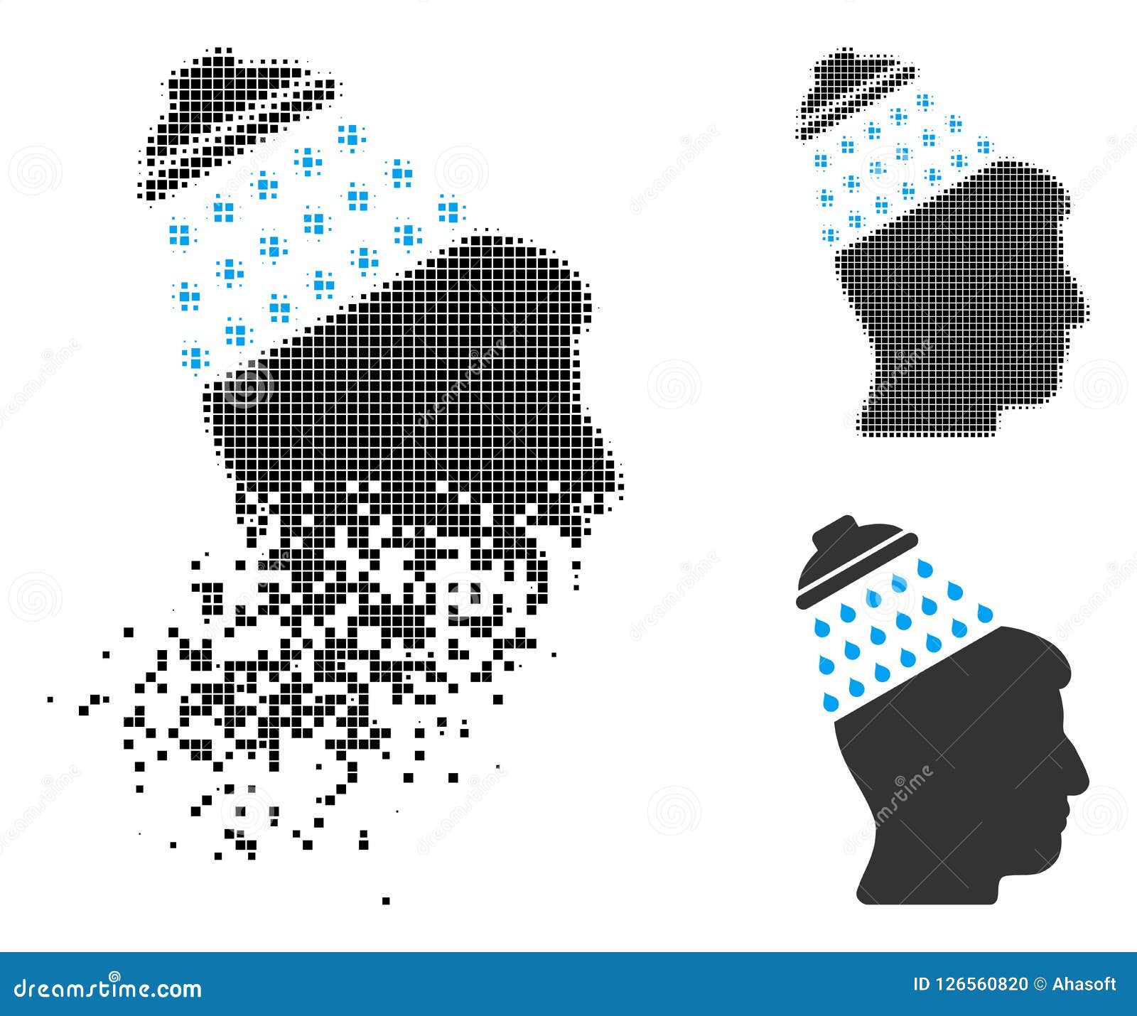 Dissipated Dotted Halftone Brain Shower Icon Stock Vector ... Dissipated Dotted Halftone Brain Shower Icon Stock Vector ...