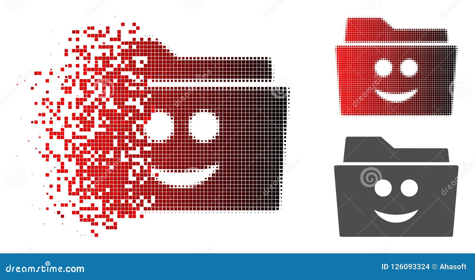 Dissipated Dotted Halftone Smile Folder Icon Stock Vector ...