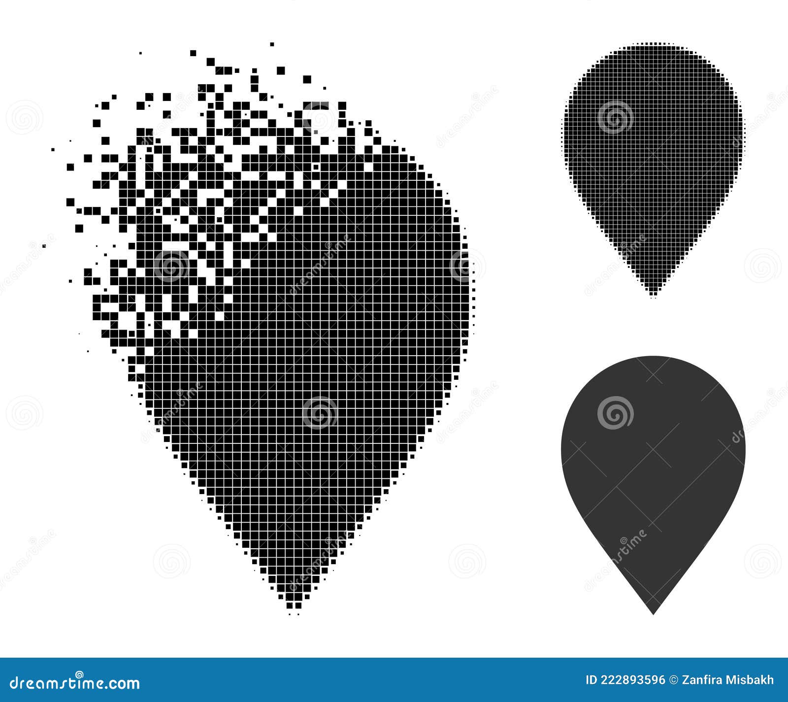 Dissipated Dotted Map Marker Glyph with Halftone Version Stock Vector ... Dissipated Dotted Map Marker Glyph with Halftone Version Stock Vector ...