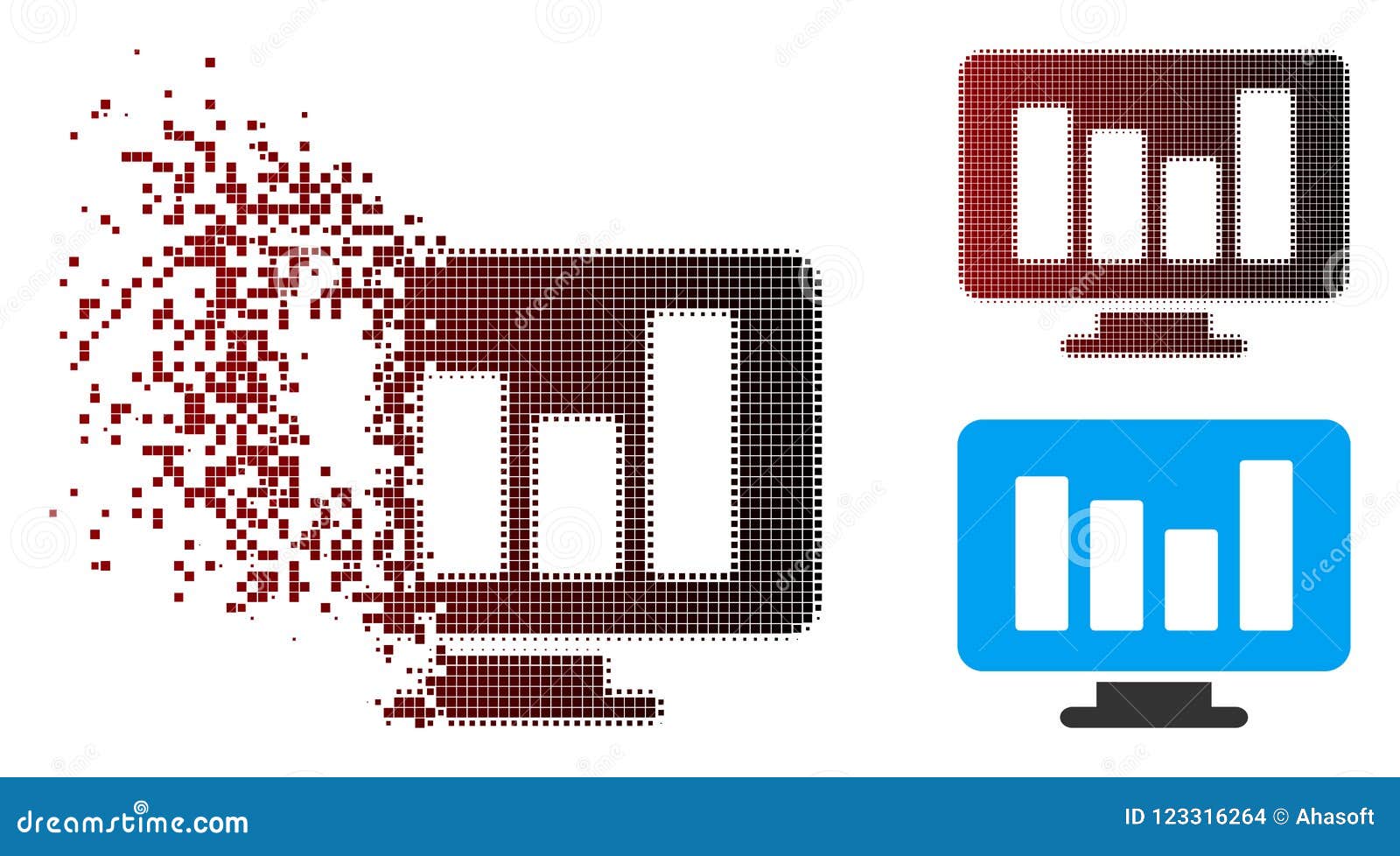 Dissipated Pixel Halftone Bar Chart Monitoring Icon Stock Vector ... Dissipated Pixel Halftone Bar Chart Monitoring Icon Stock Vector ...
