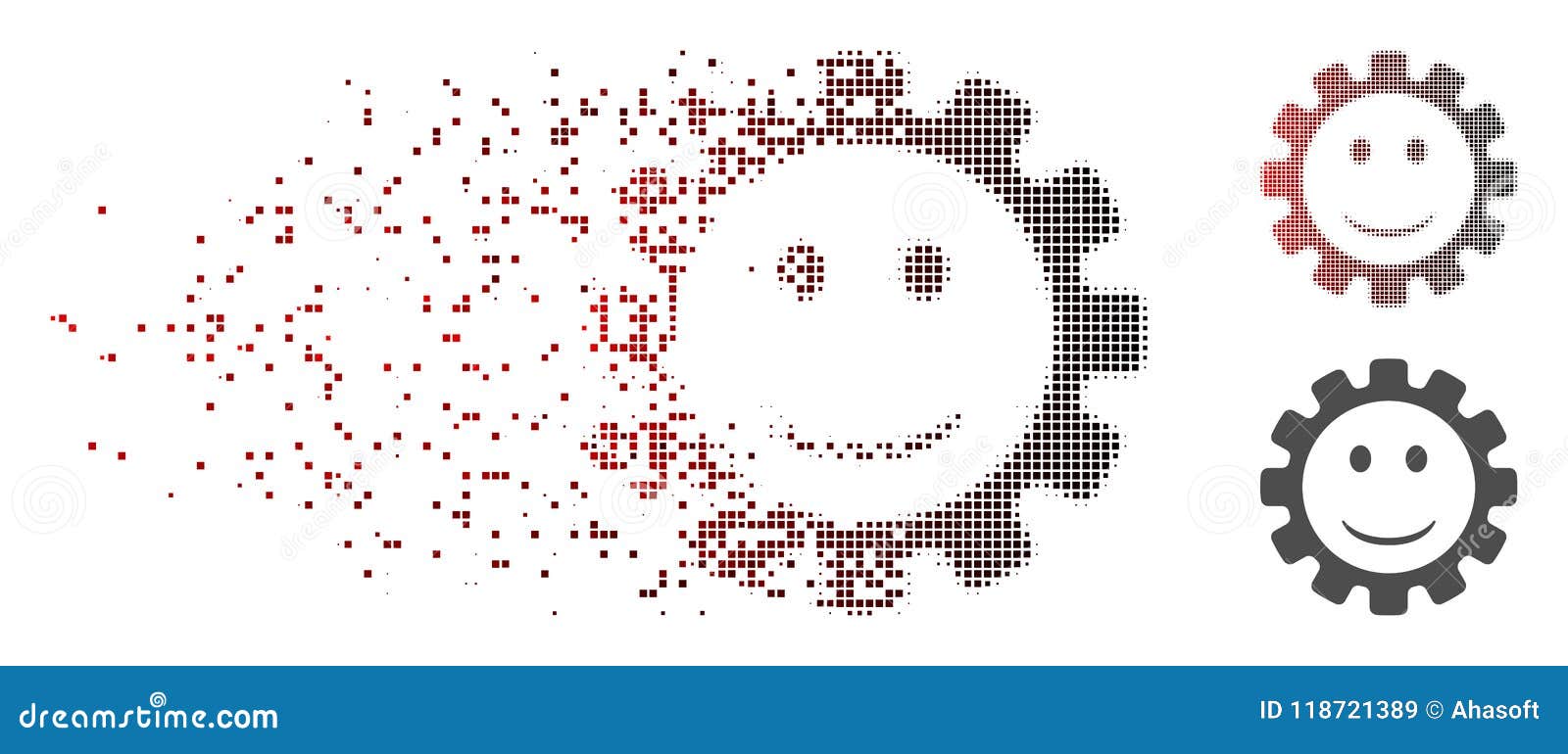 Dissipated Pixel Halftone Gear Smile Smiley Icon Stock Vector ... Dissipated Pixel Halftone Gear Smile Smiley Icon Stock Vector ...