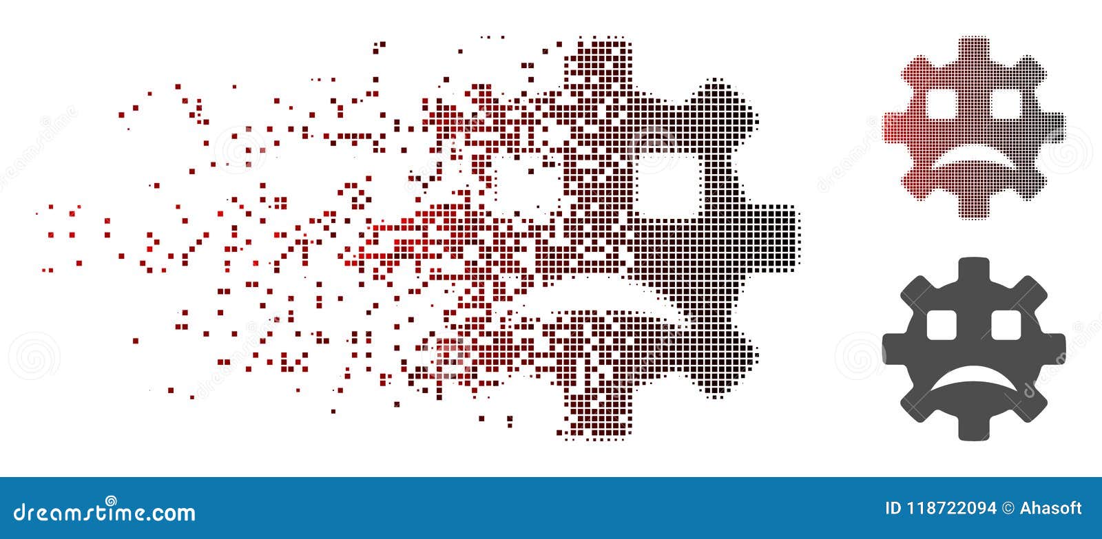 Dissipated Pixel Halftone Sad Service Gear Smiley Icon Stock Vector ... Dissipated Pixel Halftone Sad Service Gear Smiley Icon Stock Vector ...