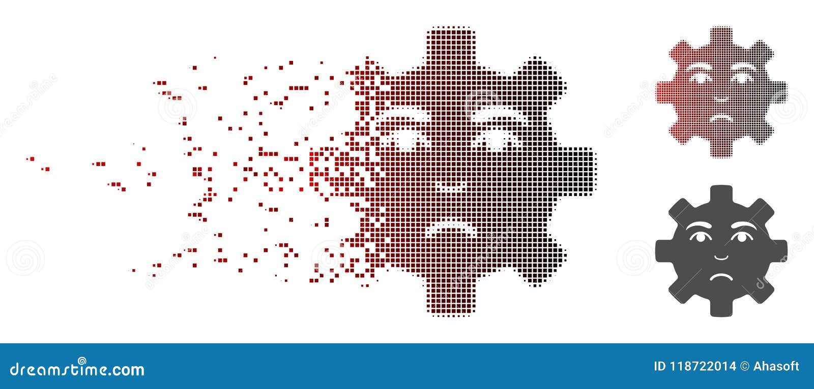 Dissipated Pixel Halftone Sad Service Gear Smiley Icon Stock Vector ... Dissipated Pixel Halftone Sad Service Gear Smiley Icon Stock Vector ...
