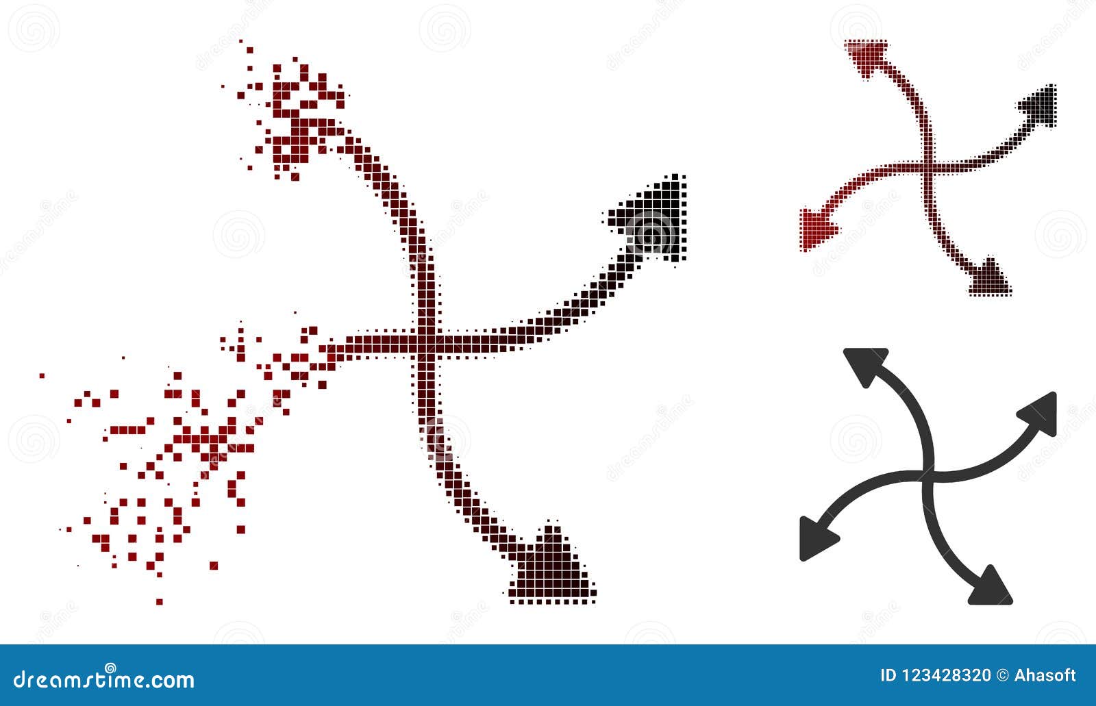 Dissipated Pixel Halftone Swirl Arrows Icon Stock Vector - Illustration ... Dissipated Pixel Halftone Swirl Arrows Icon Stock Vector - Illustration ...