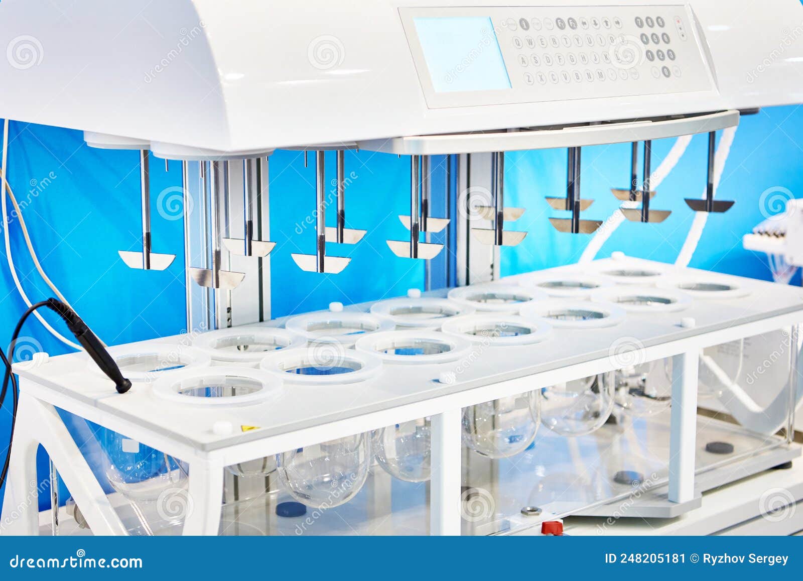 Dissolution system stock image. Image of flask, automated - 248205181