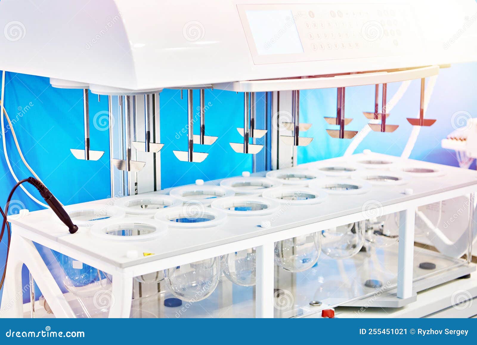 Dissolution System for Laboratory Stock Image - Image of liquid ...