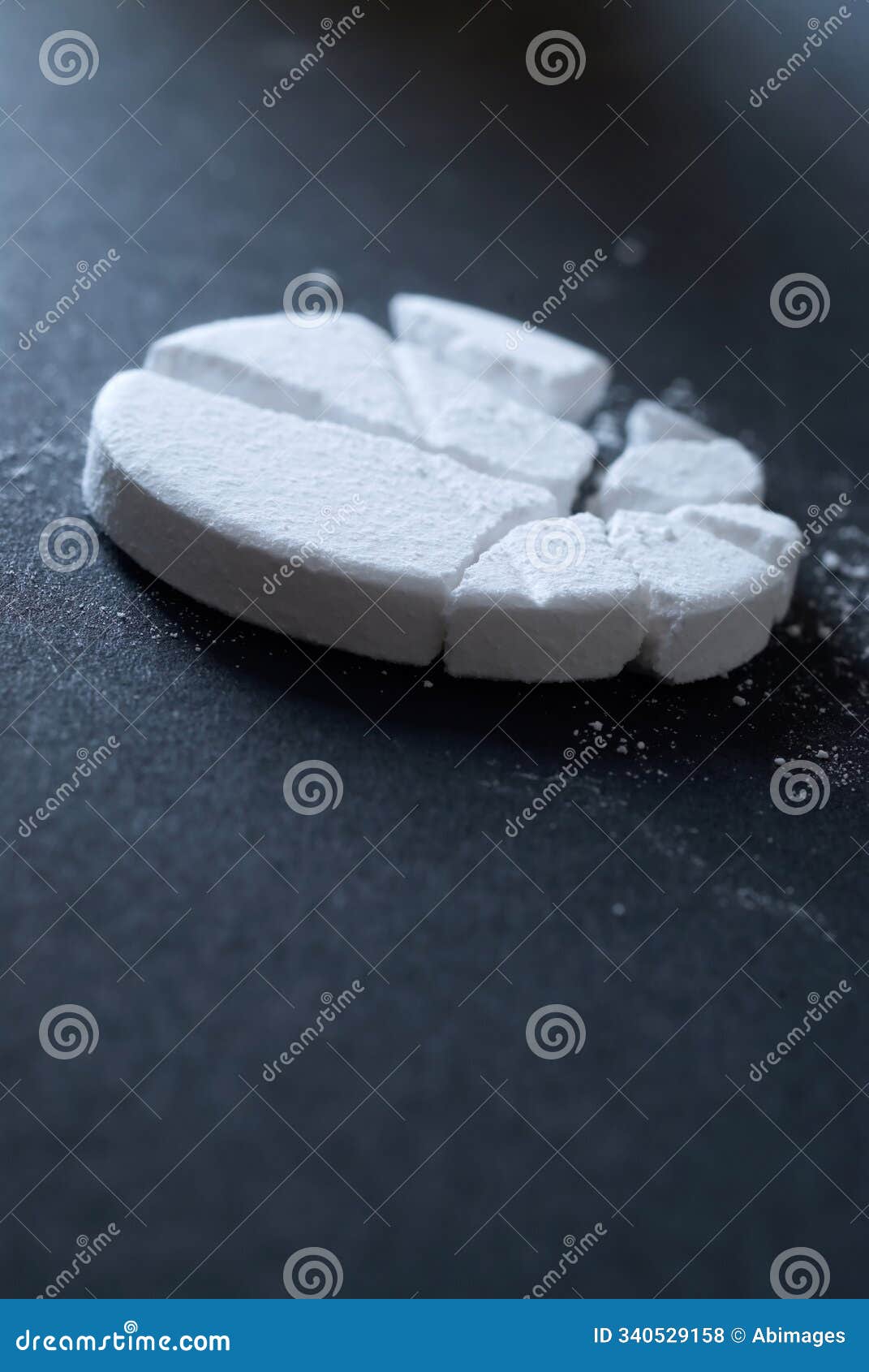 Dissolvable Tablet Broken into Pieces Stock Photo - Image of white ...