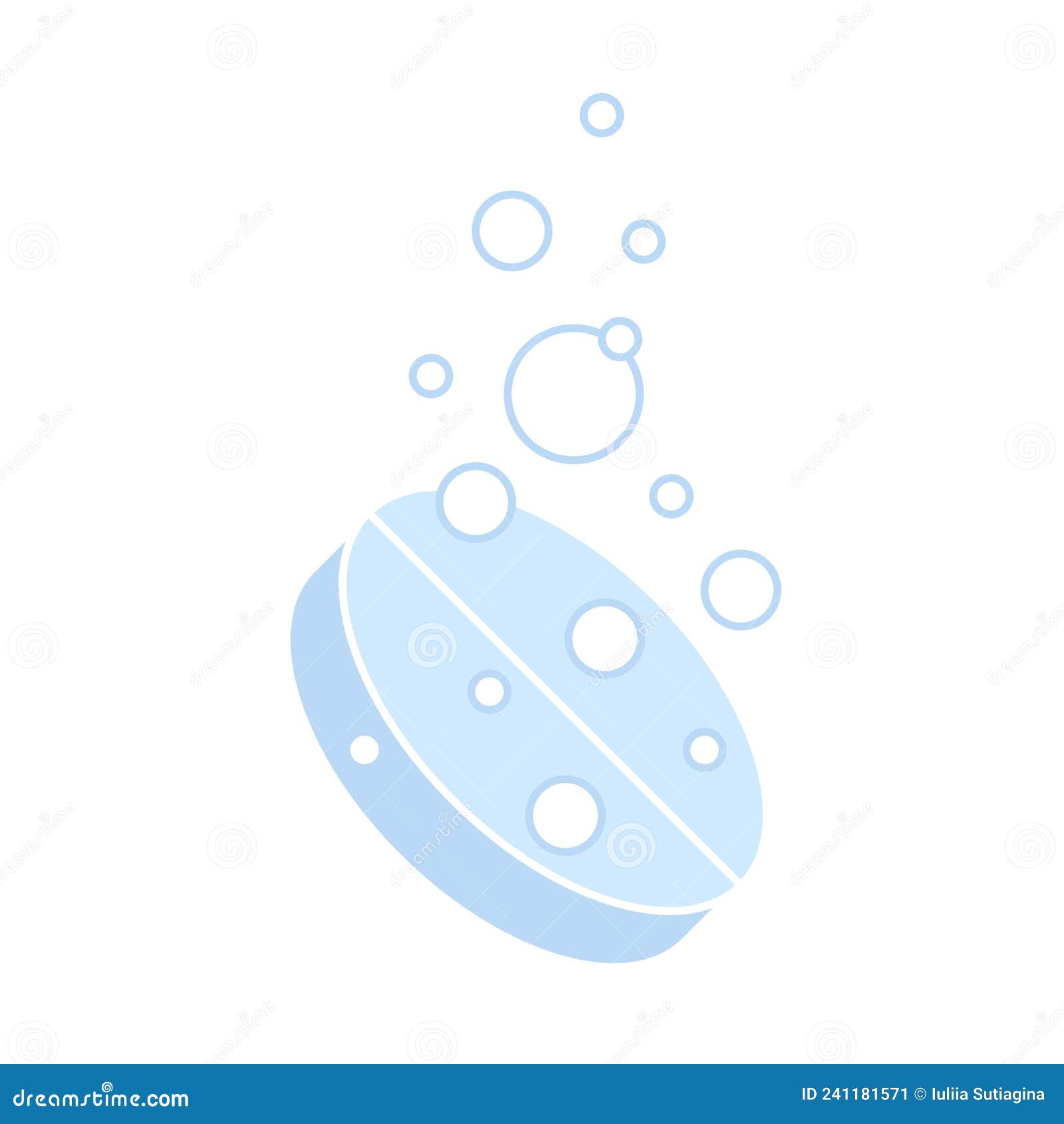 Dissolve Effervescent Tablet with Bubbles, Fizzy Drug, Line Art ...