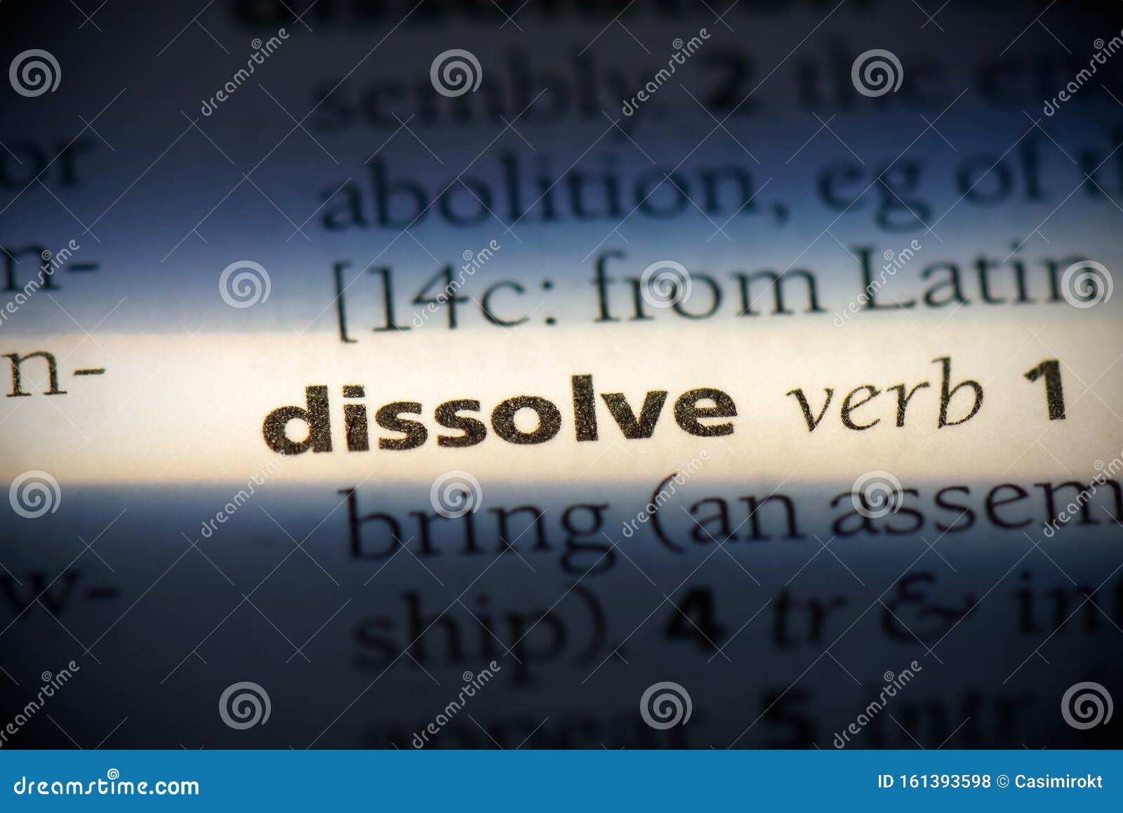 Dissolve stock photo. Image of language, dissolve, dictionary - 161393598