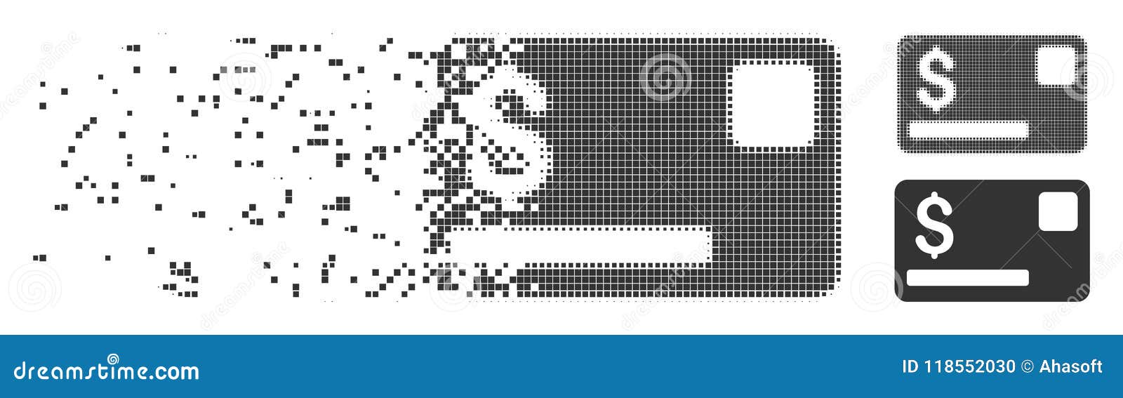 Credit Card Broken Pixel Icon Stock Vector - Illustration of credit ...