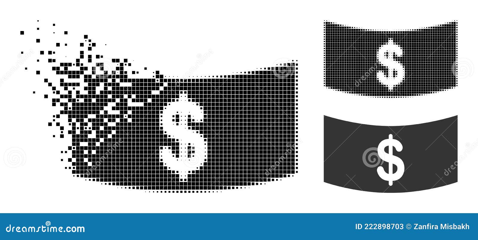 Dissolved Dot Dollar Banknote Glyph with Halftone Version Stock Vector ... Dissolved Dot Dollar Banknote Glyph with Halftone Version Stock Vector ...