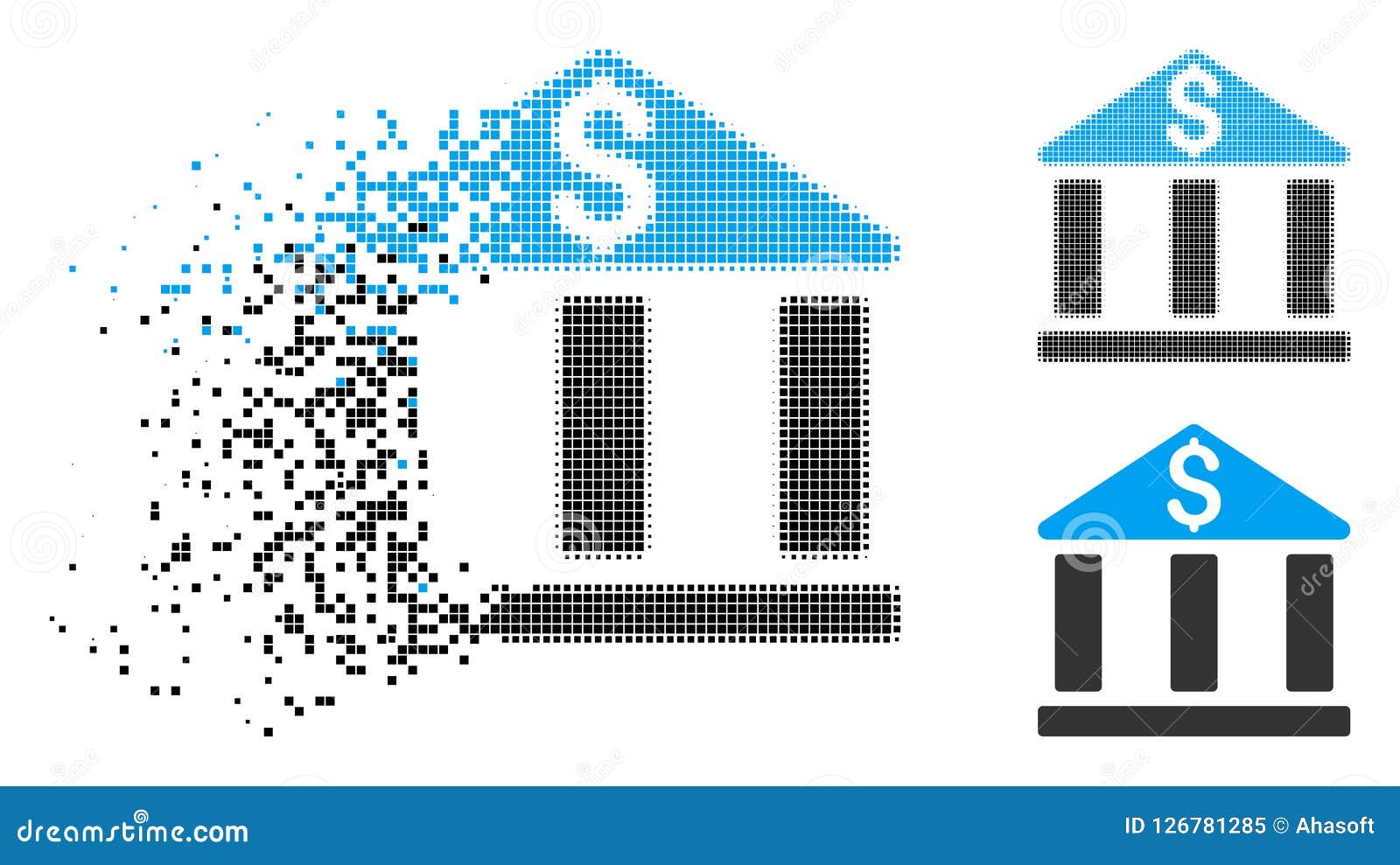 Dissolved Dot Halftone Bank Office Building Icon Stock Vector ... Dissolved Dot Halftone Bank Office Building Icon Stock Vector ...