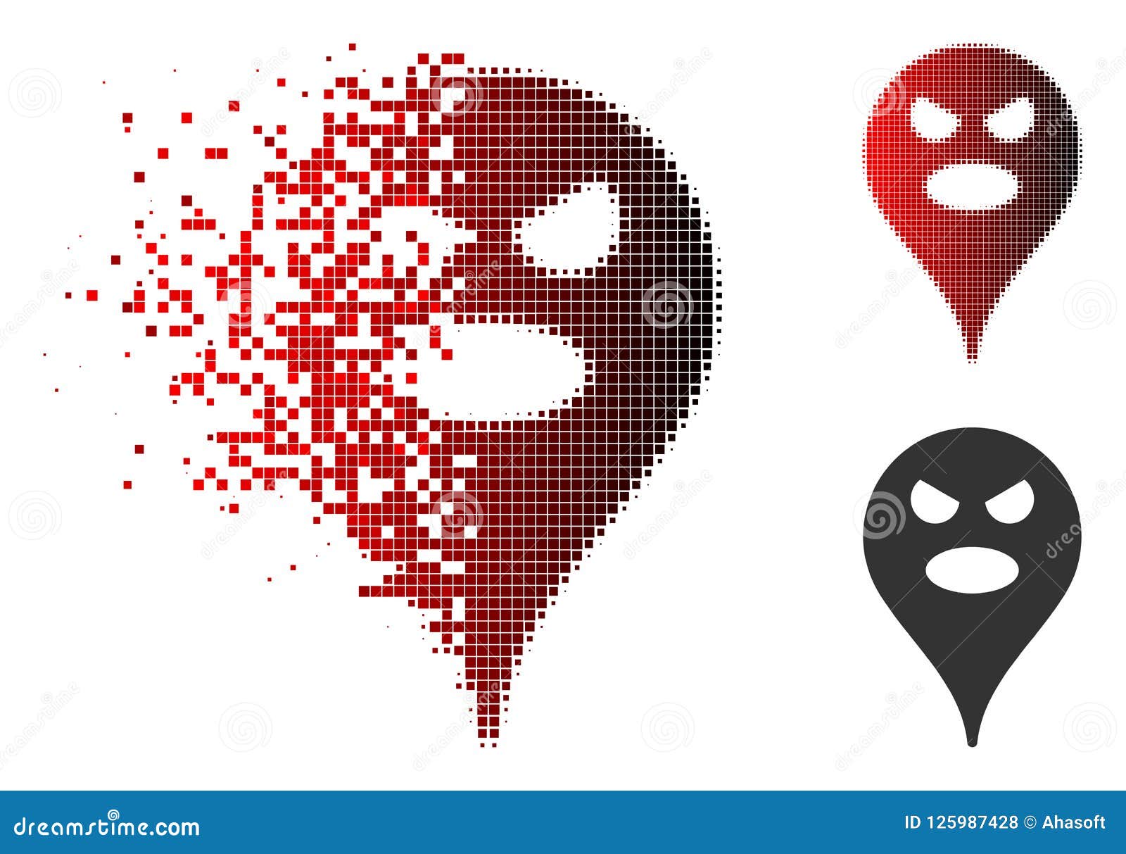 Dissolved Dot Halftone Scream Smiley Map Marker Icon Stock Vector ... Dissolved Dot Halftone Scream Smiley Map Marker Icon Stock Vector ...