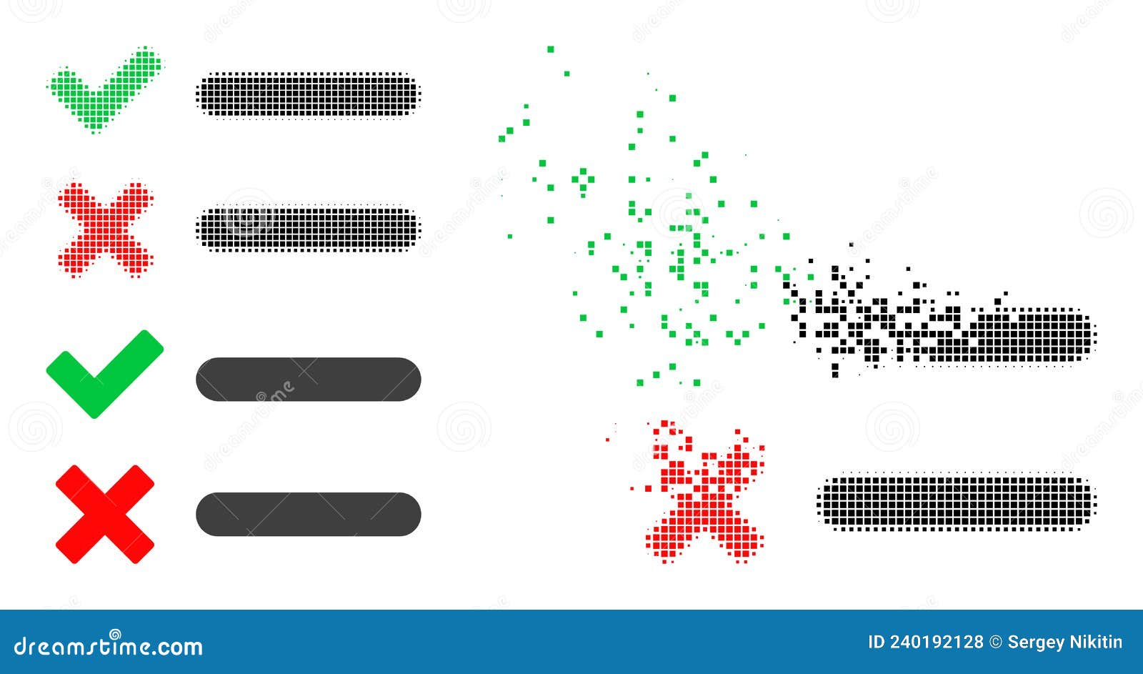 Dissolved Dot and Original Checklist Icon Stock Vector - Illustration ...
