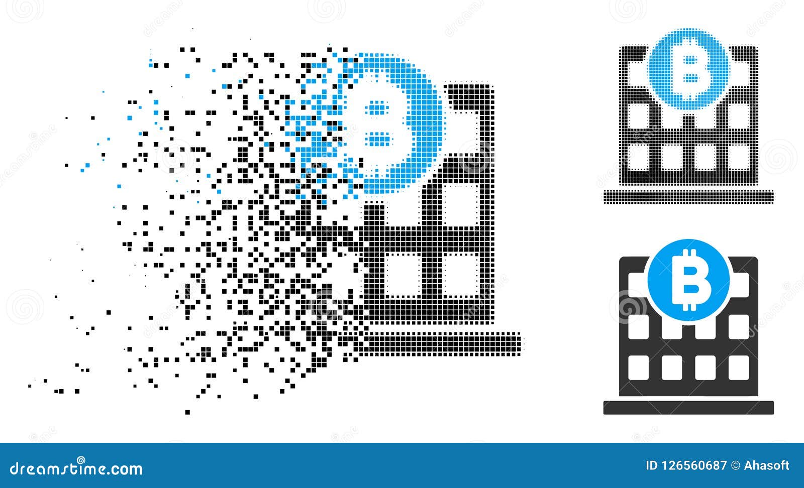 Dissolved Dotted Halftone Bitcoin Office Building Icon Stock Vector ... Dissolved Dotted Halftone Bitcoin Office Building Icon Stock Vector ...