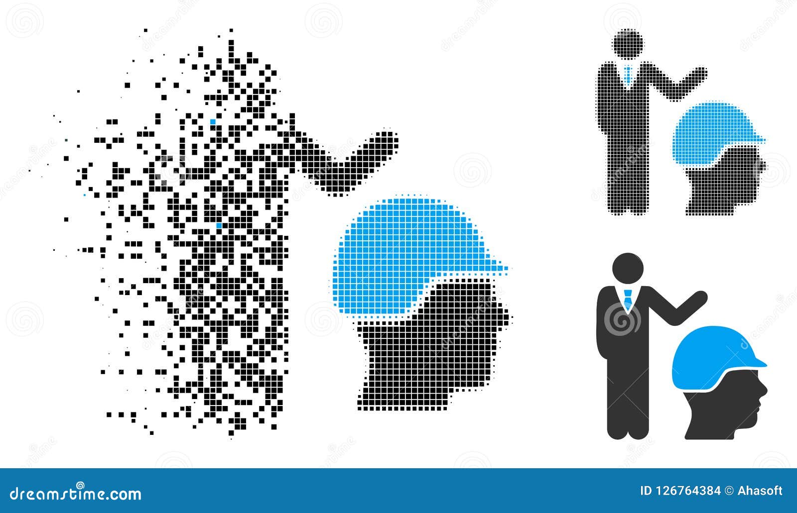 Dissolved Dotted Halftone Builder Management Icon Stock Vector ... Dissolved Dotted Halftone Builder Management Icon Stock Vector ...