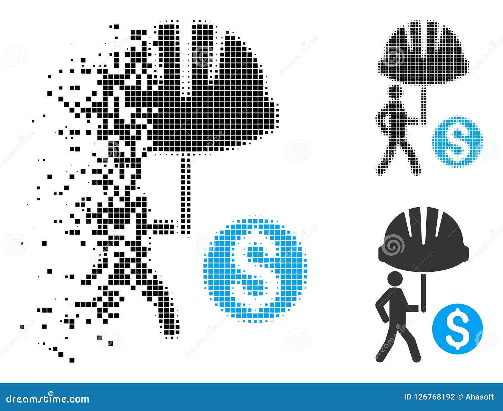 Dissolved Dotted Halftone Industrial Financial Coverage Icon Stock ...