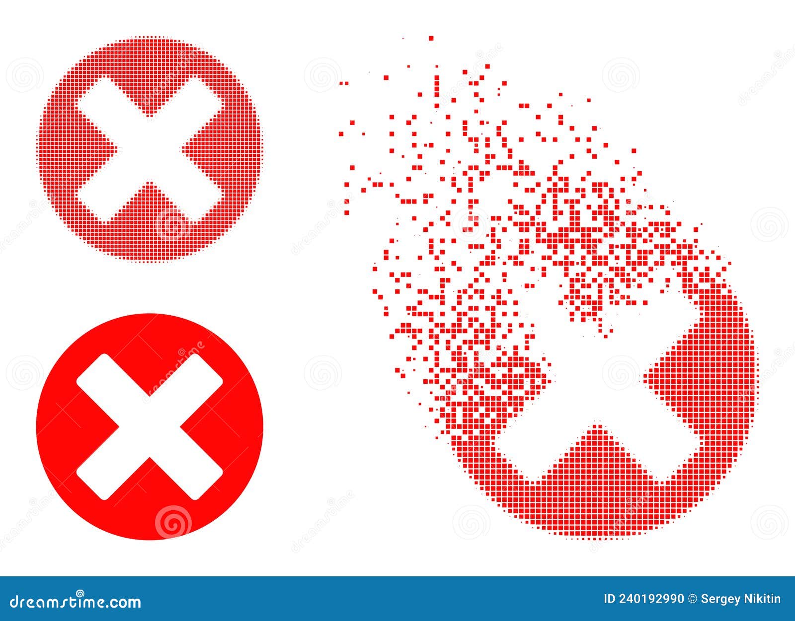 Dissolved Dotted and Original Cancel Sign Icon Stock Vector ...