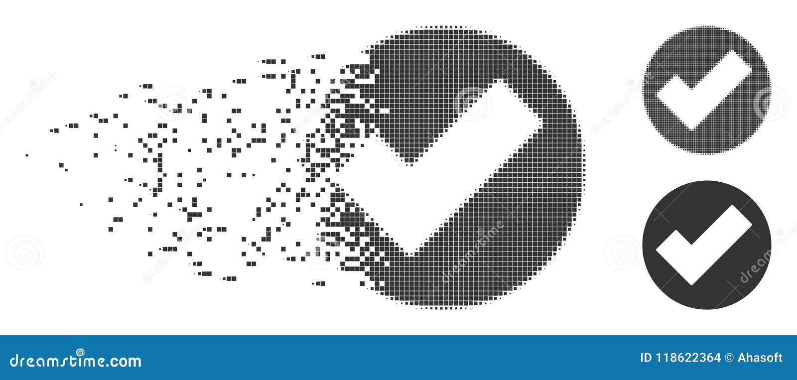 Dissolved Pixel Halftone Apply Icon Stock Vector - Illustration of ...