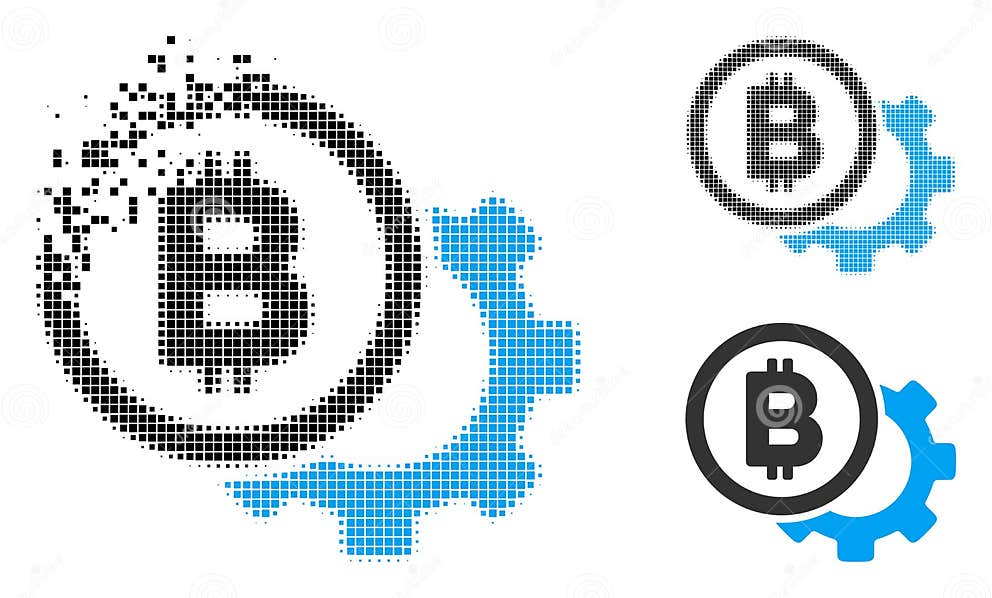 Dissolved Pixel Halftone Bitcoin Options Cog Icon Stock Vector ... Dissolved Pixel Halftone Bitcoin Options Cog Icon Stock Vector ...