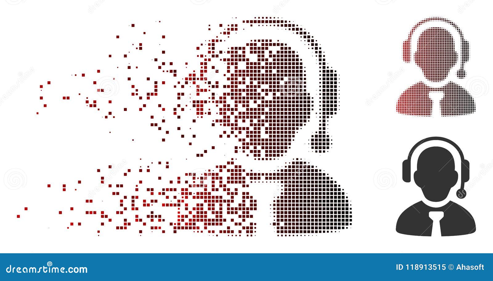 Dissolved Pixel Halftone Call Center Boss Icon Stock Vector ... Dissolved Pixel Halftone Call Center Boss Icon Stock Vector ...