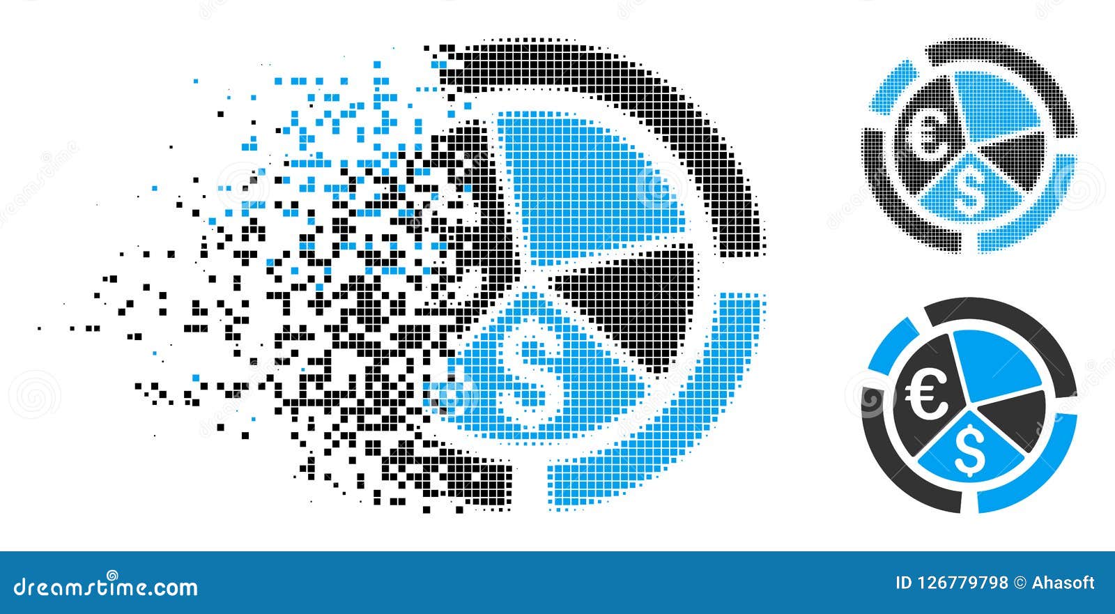 Dissolved Pixel Halftone Currency Diagram Icon Stock Vector ... Dissolved Pixel Halftone Currency Diagram Icon Stock Vector ...