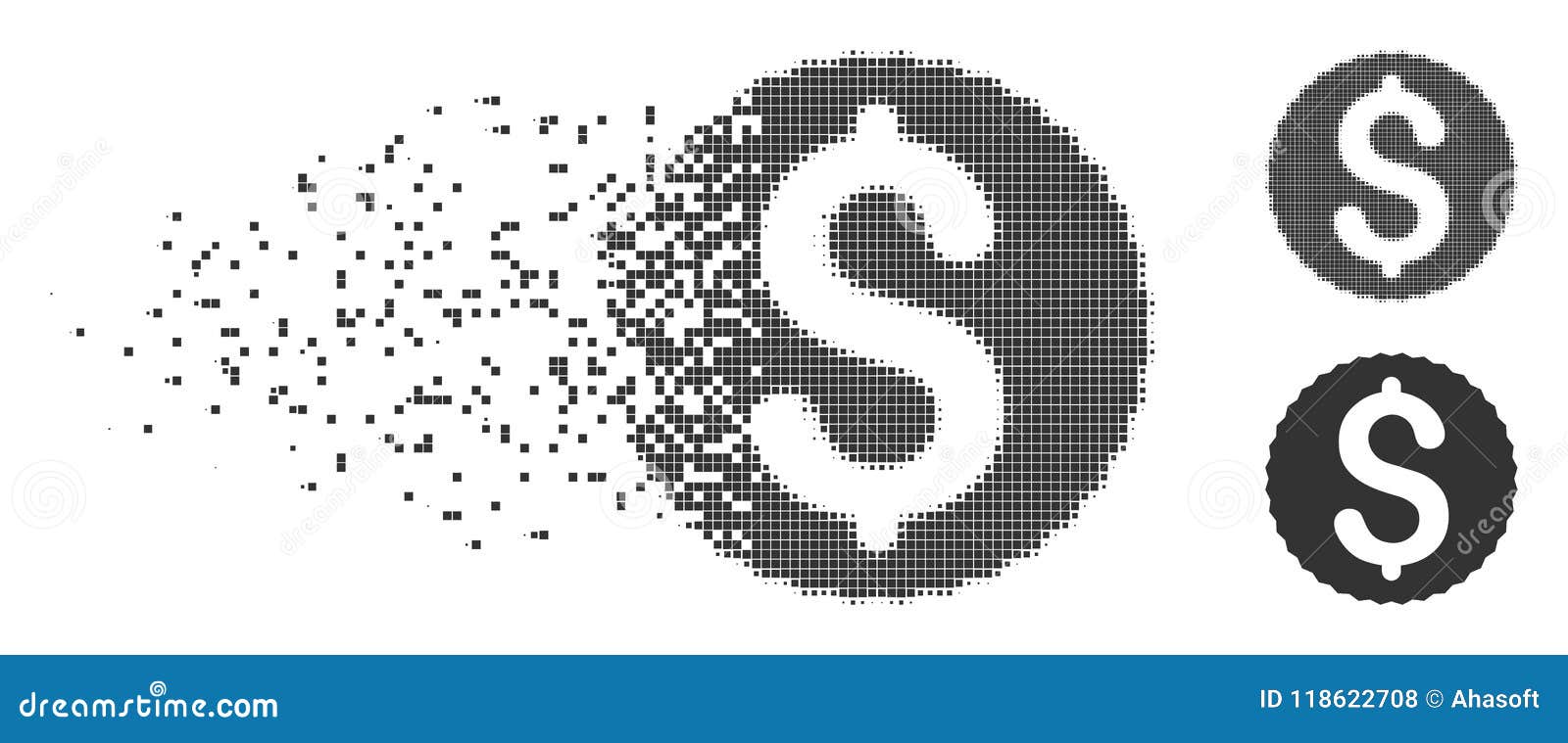 Dissolved Pixel Halftone Dollar Coin Icon Stock Vector - Illustration ... Dissolved Pixel Halftone Dollar Coin Icon Stock Vector - Illustration ...