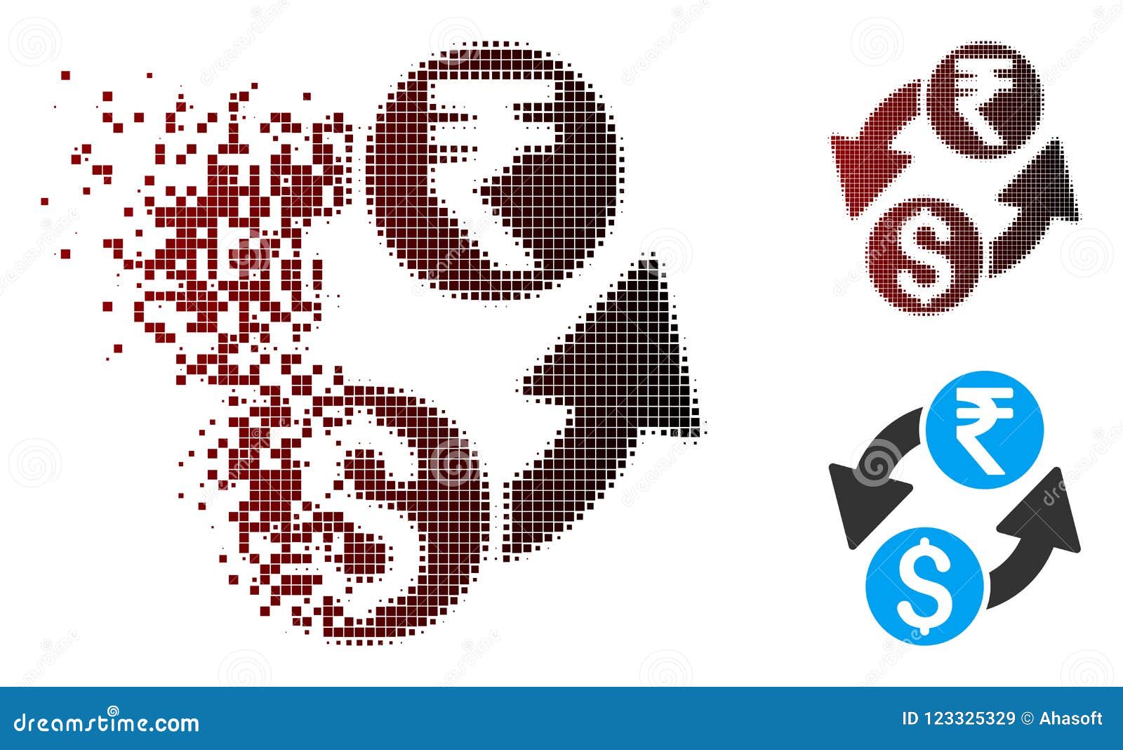Dissolved Pixel Halftone Dollar Rupee Exchange Icon Stock Vector ... Dissolved Pixel Halftone Dollar Rupee Exchange Icon Stock Vector ...