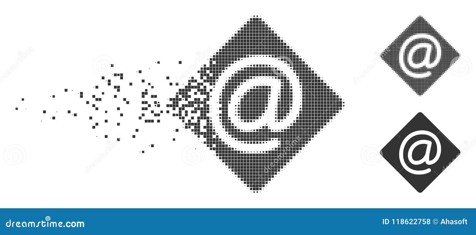 Dissolved Pixel Halftone Email Icon Stock Vector - Illustration of ...