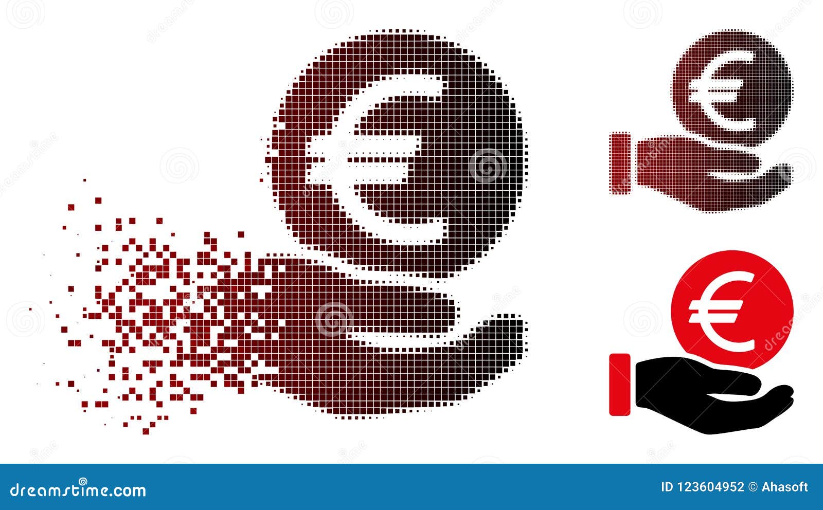 Dissolved Pixel Halftone Euro Coin Payment Icon Stock Vector ... Dissolved Pixel Halftone Euro Coin Payment Icon Stock Vector ...
