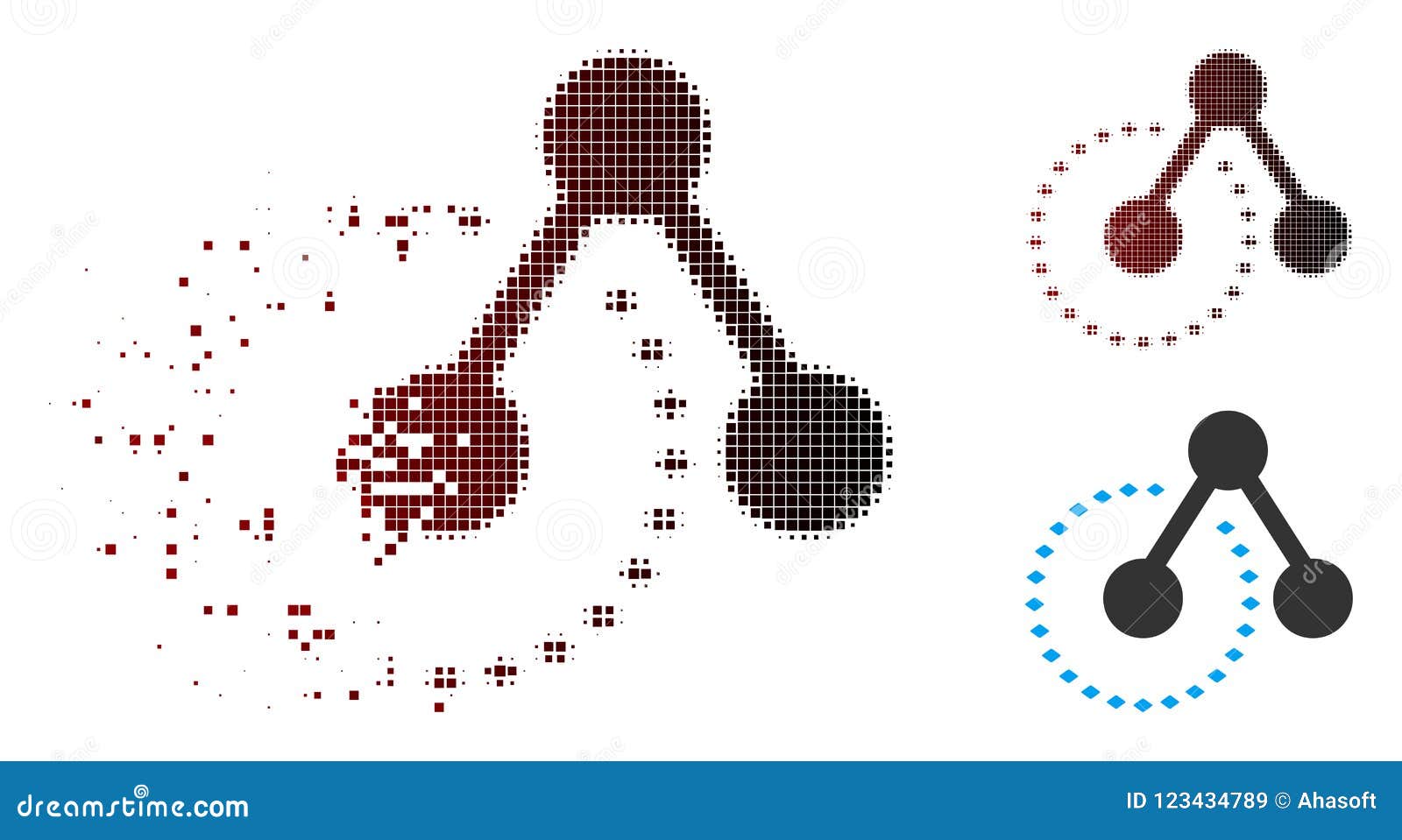 Dissolved Pixel Halftone Molecule Structure Analysis Icon Stock Vector ... Dissolved Pixel Halftone Molecule Structure Analysis Icon Stock Vector ...