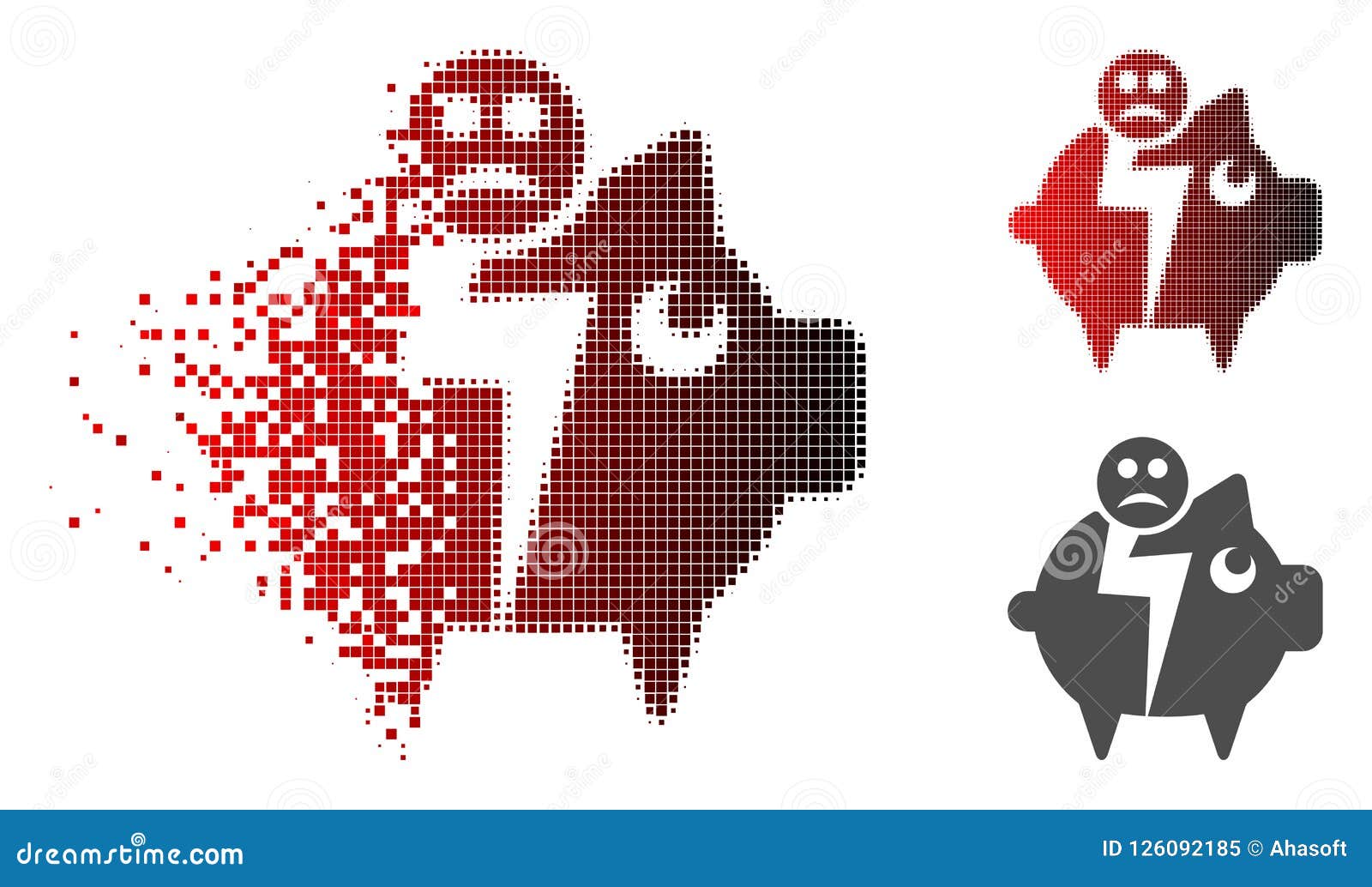 Dissolved Pixel Halftone Sad Bankruptcy Piggy Bank Icon Stock Vector ... Dissolved Pixel Halftone Sad Bankruptcy Piggy Bank Icon Stock Vector ...