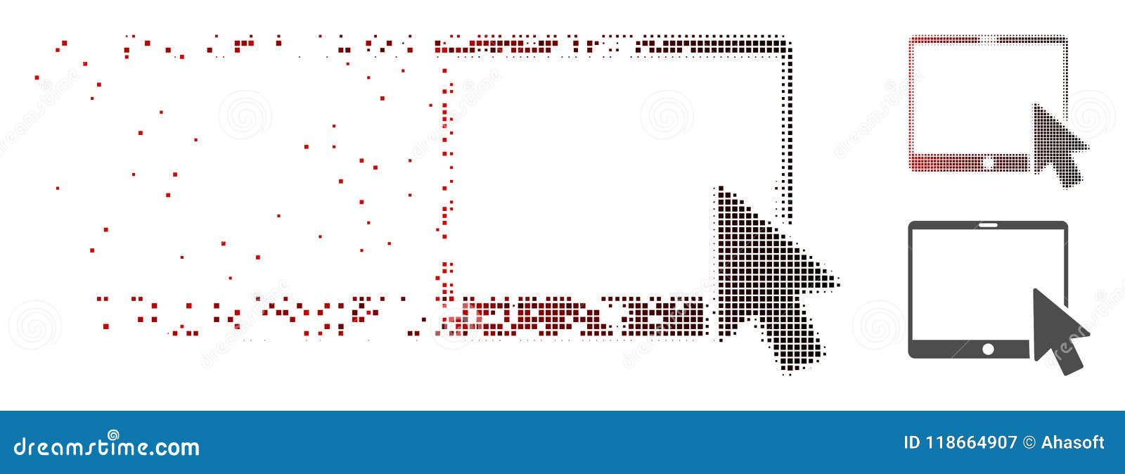 Dissolved Pixel Halftone Tablet Arrow Pointer Icon Stock Vector ... Dissolved Pixel Halftone Tablet Arrow Pointer Icon Stock Vector ...
