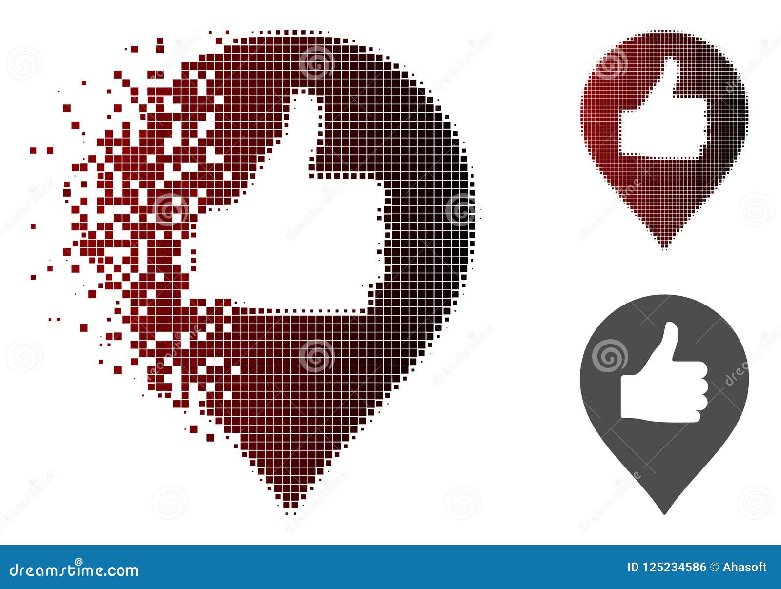 Dissolved Pixel Halftone Thumb Up Map Marker Icon Editorial Photo ... Dissolved Pixel Halftone Thumb Up Map Marker Icon Editorial Photo ...