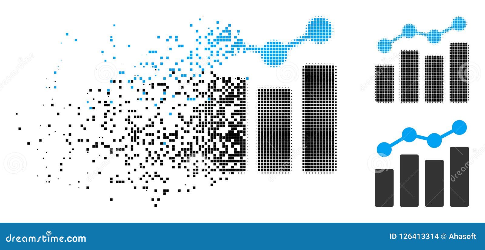 Dissolved Pixelated Halftone Analytics Icon Stock Vector - Illustration ...