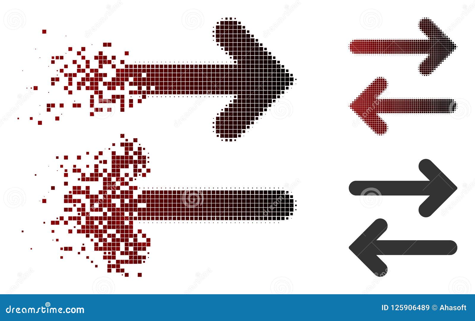 Dissolved Pixelated Halftone Flip Horizontal Icon Stock Vector ...