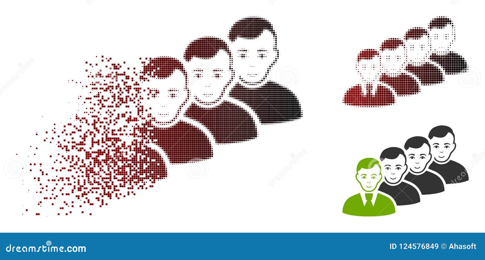 Dissolved Pixelated Halftone Men Queue Icon Stock Vector - Illustration ... Dissolved Pixelated Halftone Men Queue Icon Stock Vector - Illustration ...