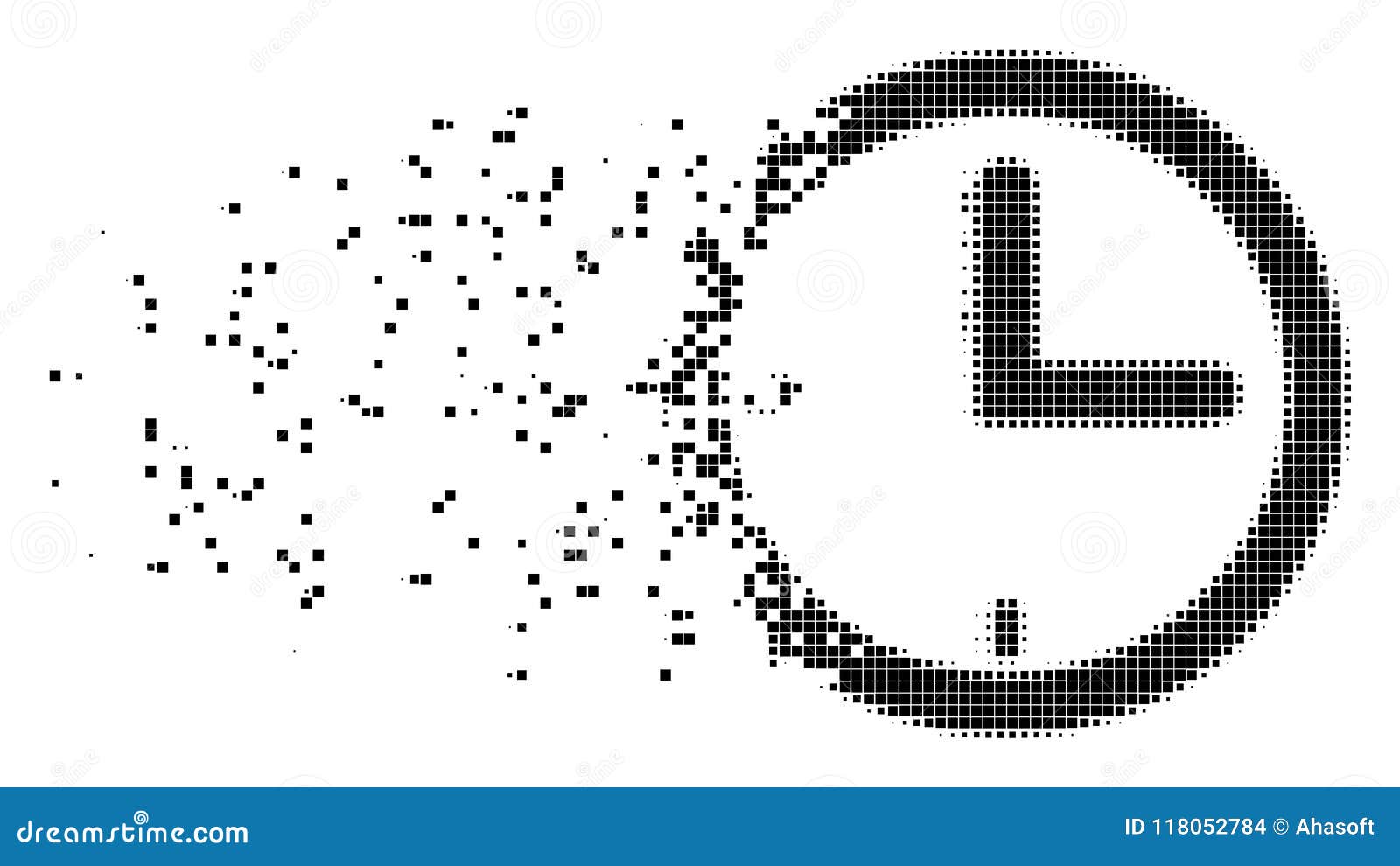 Time Fractured Pixel Icon stock vector. Illustration of dissolving ...