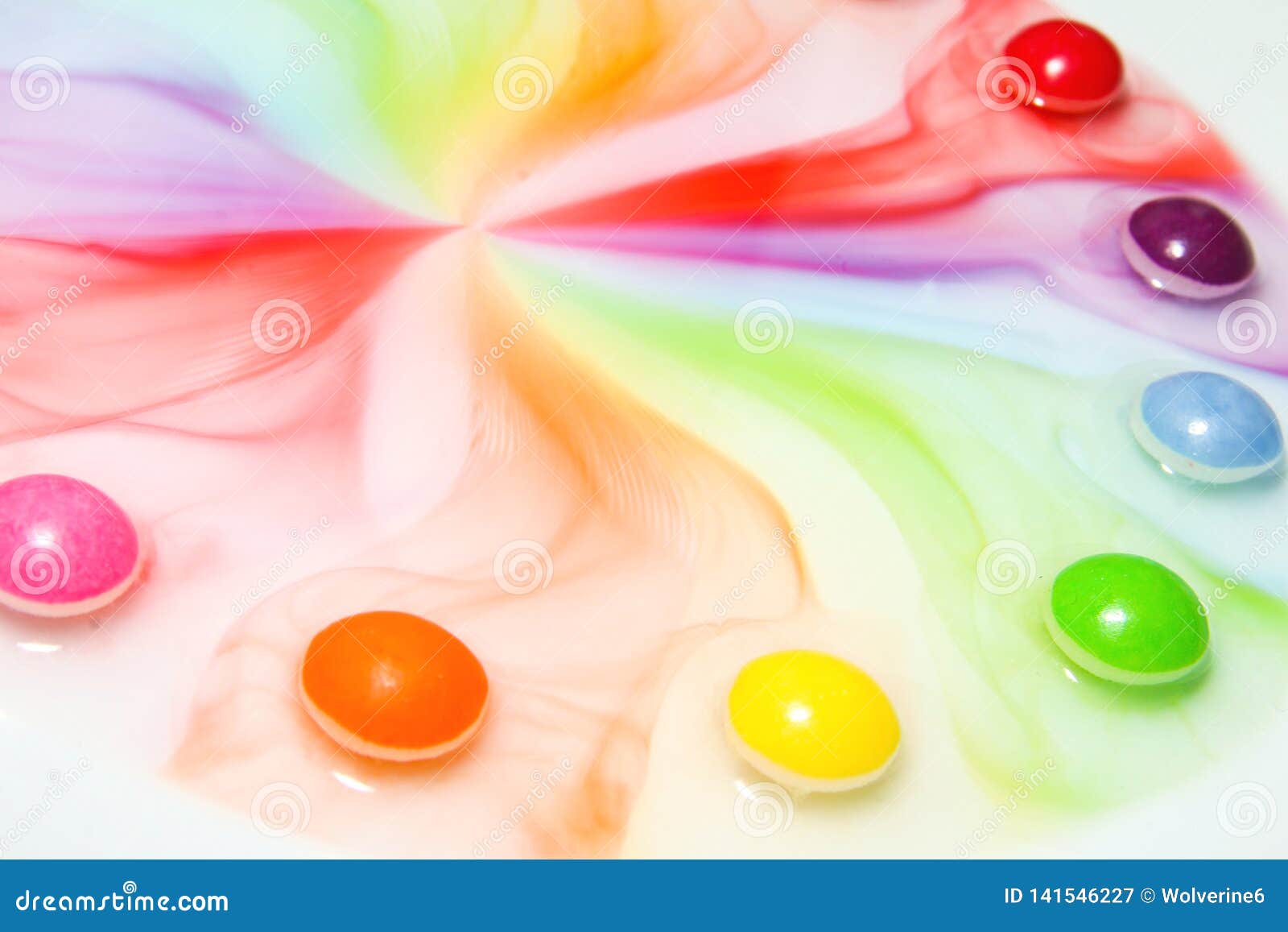 Dissolving Candies in the Water Stock Image - Image of color, pattern ...